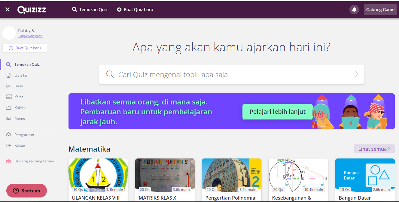 Kuis Interaktif dengan Quizizz (Tutorial Guru) – BPMP Riau