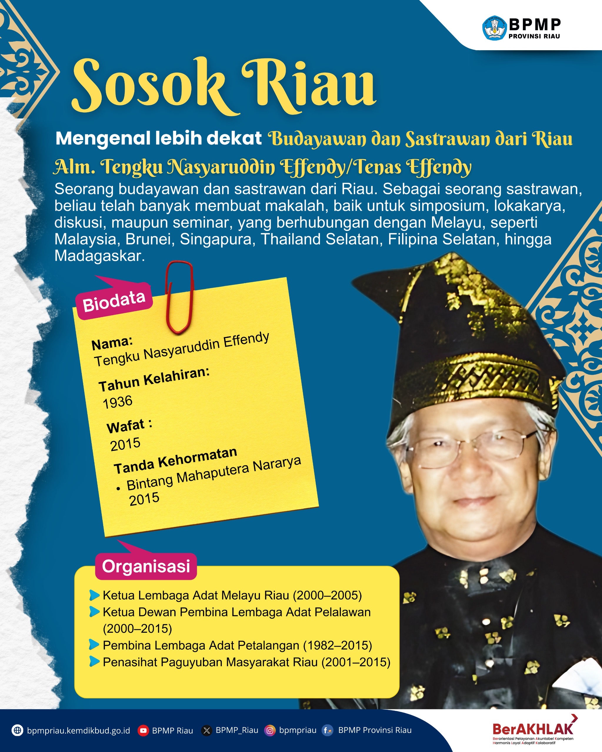 SOSOK RIAU ALM. TENAS EFFENDI – BPMP Riau